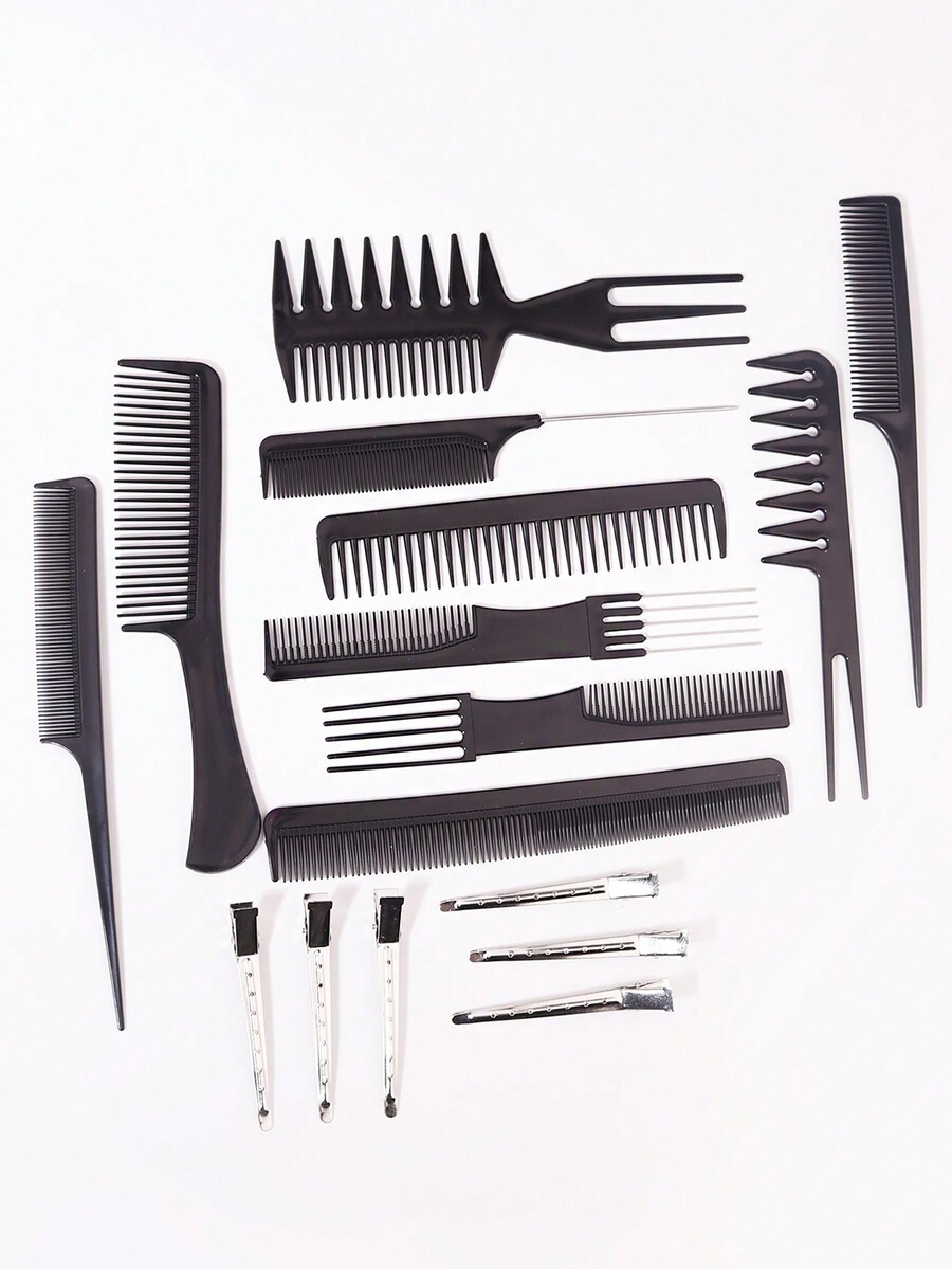 10 Piece Barber Stylist Comb Set With 6 Pieces Duck Money Clip Barber ...