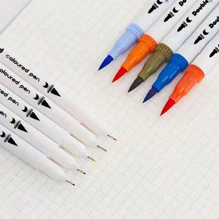 Dual Brush Marker Pens For Coloring Books, Tanmit Fine Tip Coloring ...