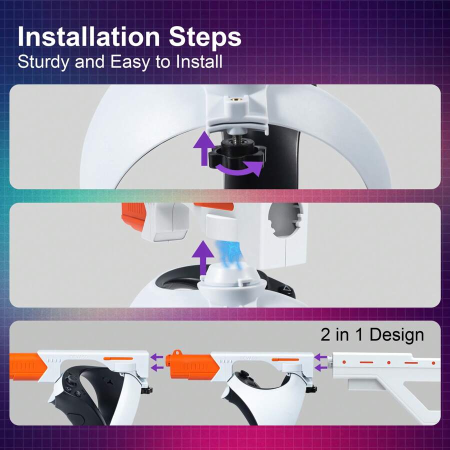 Magnetic VR Gun Stock For PSVR2, 3-In-1 Changing VR Handle Accessories ...