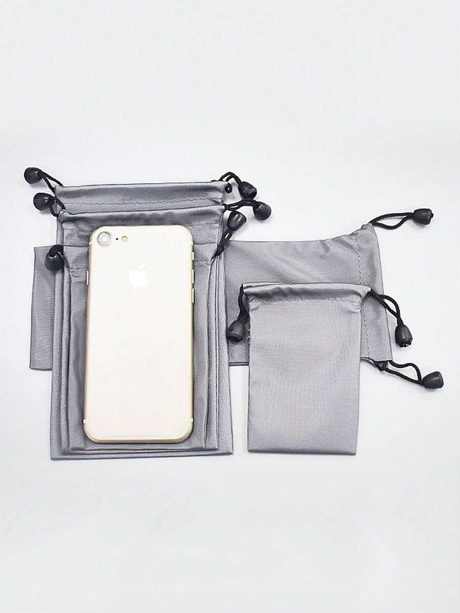 1pc/2Pcs/3PCS Solid Color Soft Storage Bag For Power Bank USB Charger ...