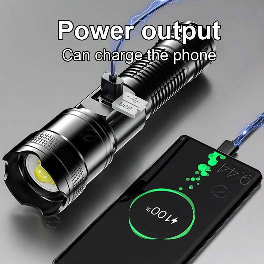 1200 Lumens Rechargeable LED Flashlight White Laser Long Shot Tactical ...