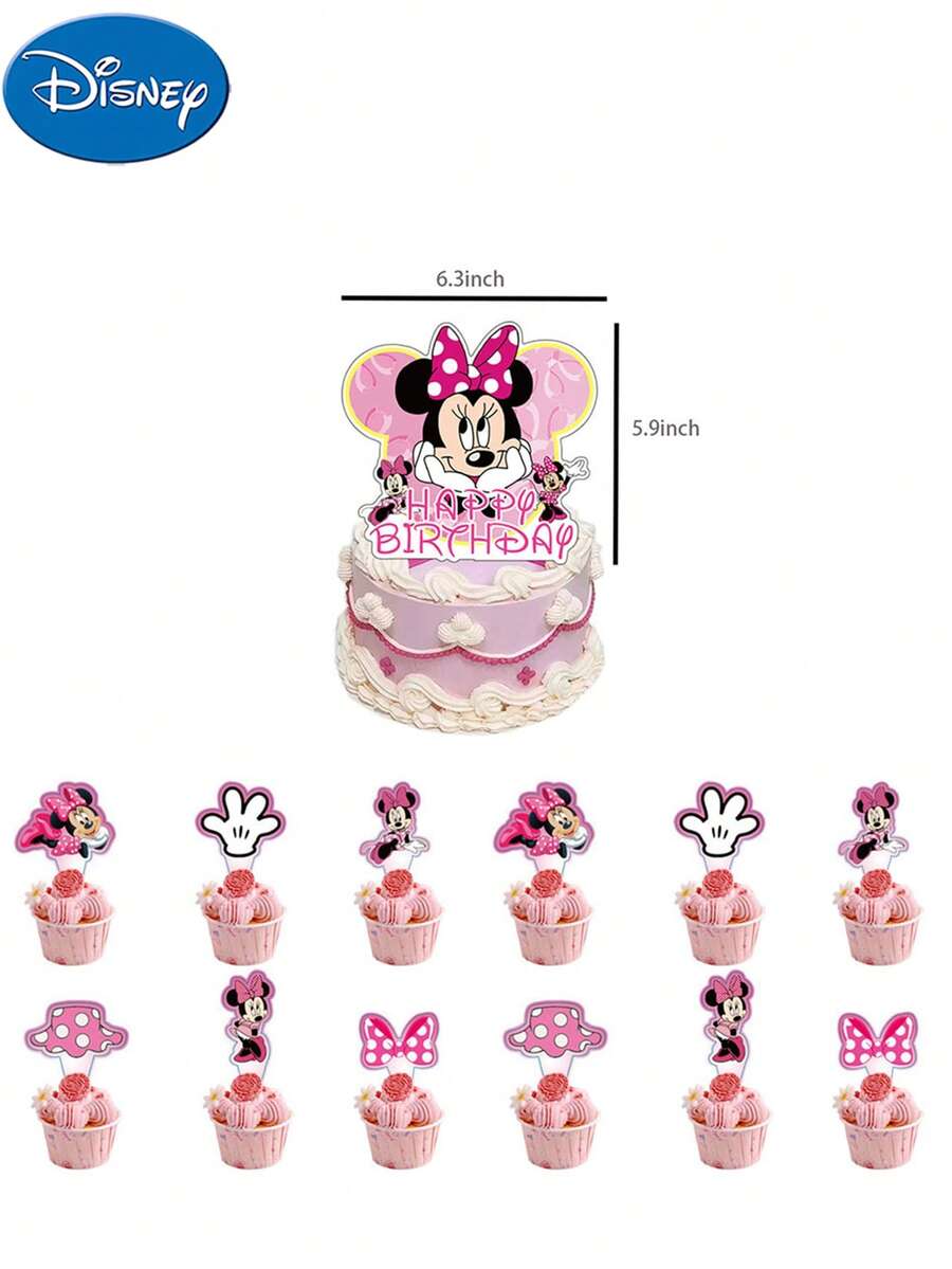 13pcs Pink Cartoon Girl Birthday Party Cake Topper Decorations | SHEIN USA