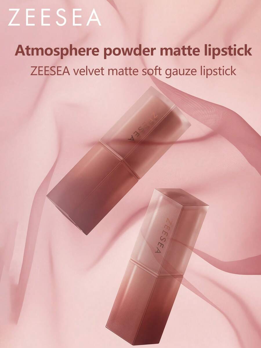 Zeesea Barra de labios de terciopelo mate con efecto translúcido y alta rendición de color ...