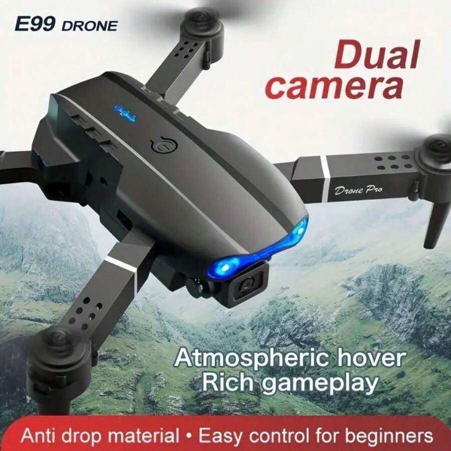 E99 Drone With Dual Cameras, Dual Batteries, Foldable RC Drone, Remote-Controlled Drone Toy For ...