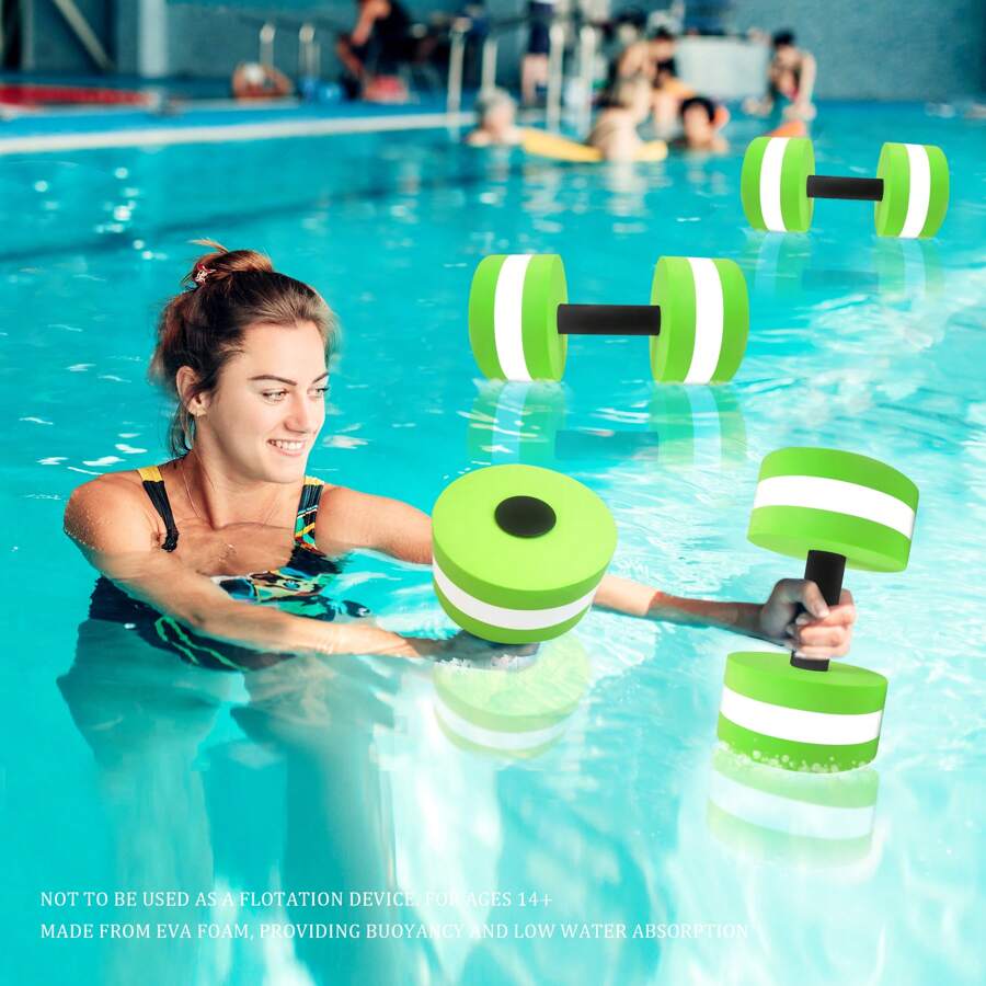Swimming Exercise Equipment Water Dumbbells: Water Foam Barbells Of 2 ...