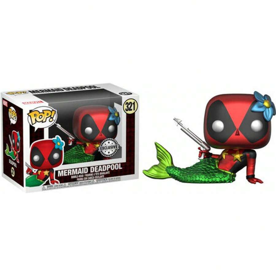 Funko SET FIGURA POP & TEE MARVEL DEADPOOL MERMAID EXCLUSIVE - Set ...