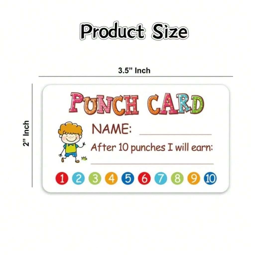 Punch Card, 20pcs Reward Incentive Card For Teacher, Behavior Chart For ...