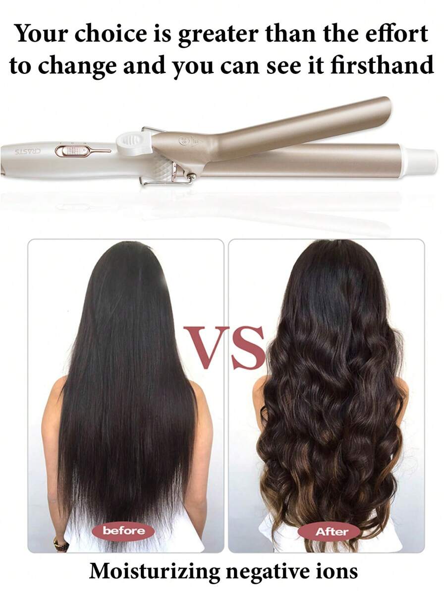 CRASTS 28mm Large Diameter Curling Iron, Rapid Heating Hair Styling ...