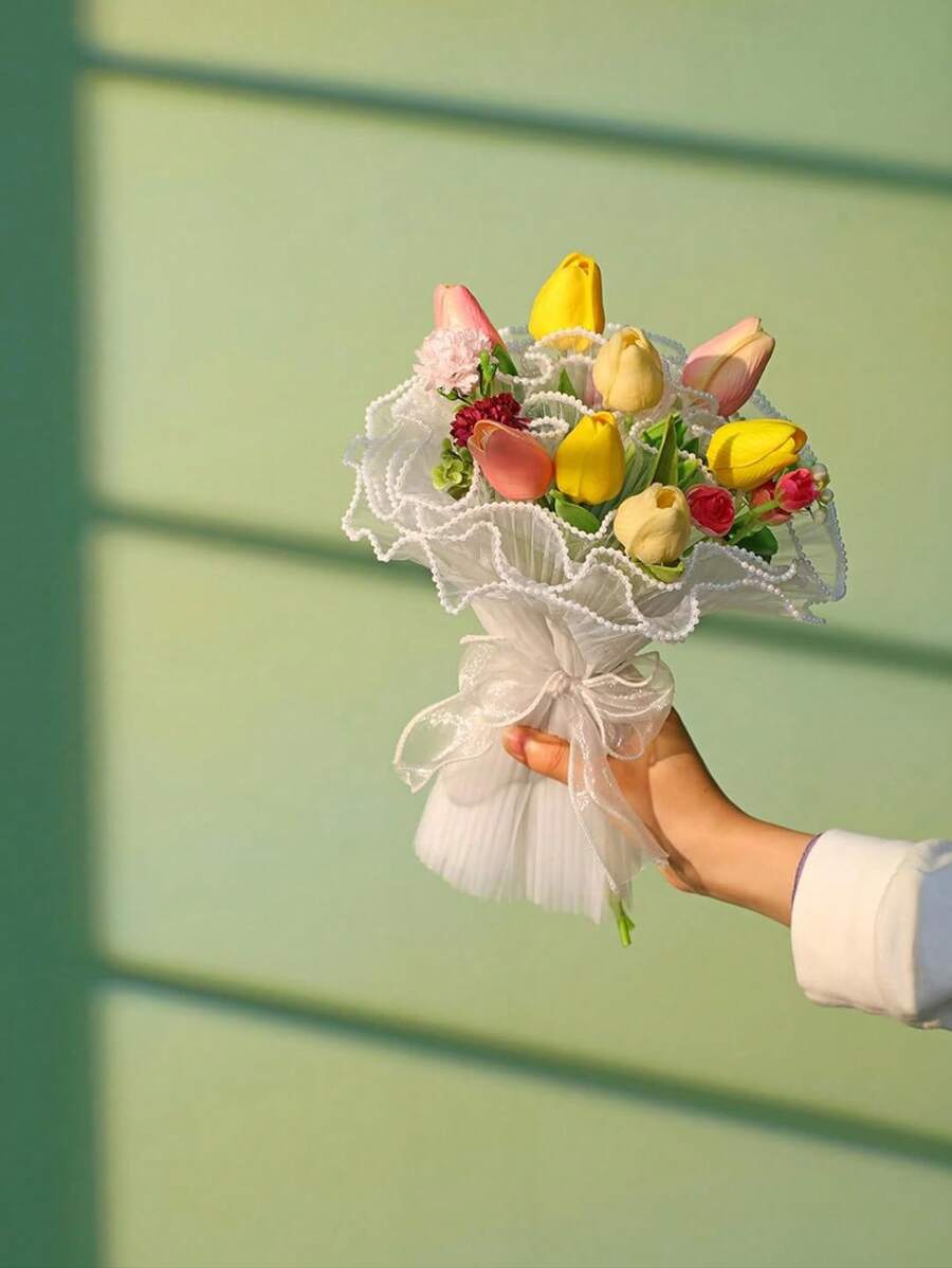 1/5pcs Pearl Wave Gauze Flower Packaging Paper,For DIY Handmade Crafts ...