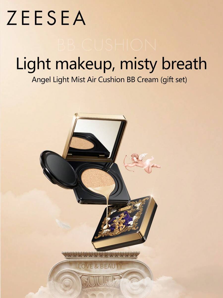 Zeesea Angel Light Mist Cojín BB Cream, Base de maquillaje duradera, iluminadora, invisible para ...