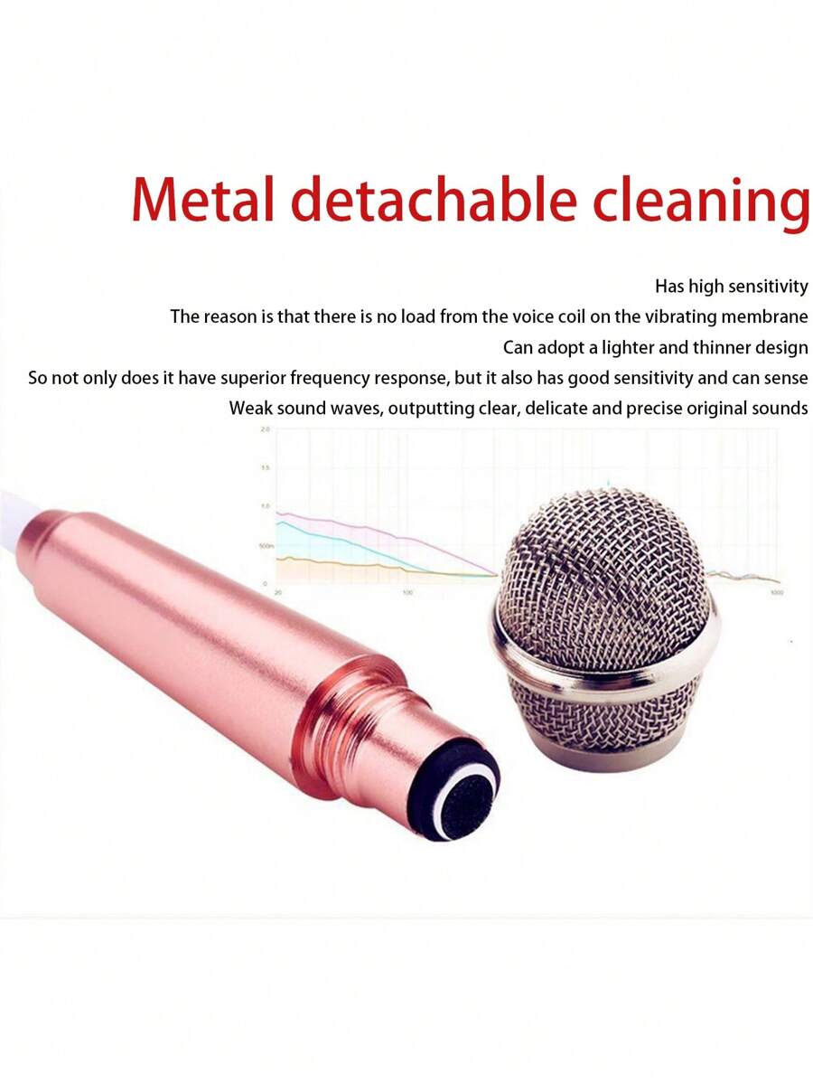 Microphone de téléphone portable en métal pour chant, avec écouteur ...