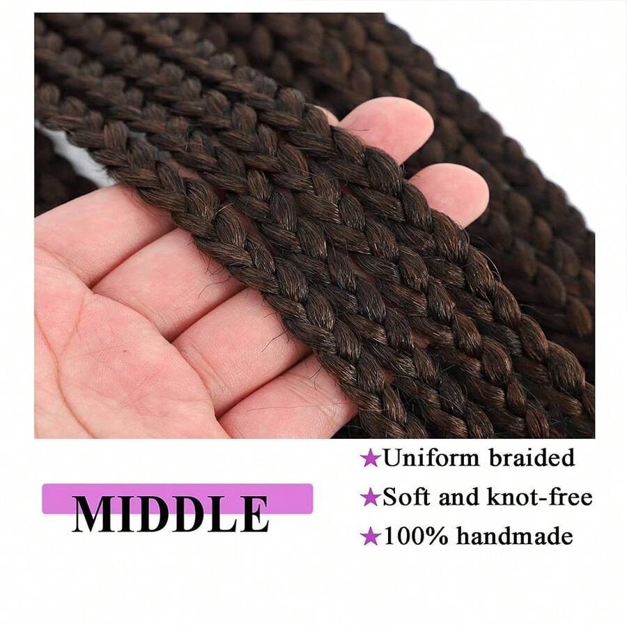 3 Packs Box Braids Crochet Hair Crochet Box Braids Pre-Looped Synthetic ...