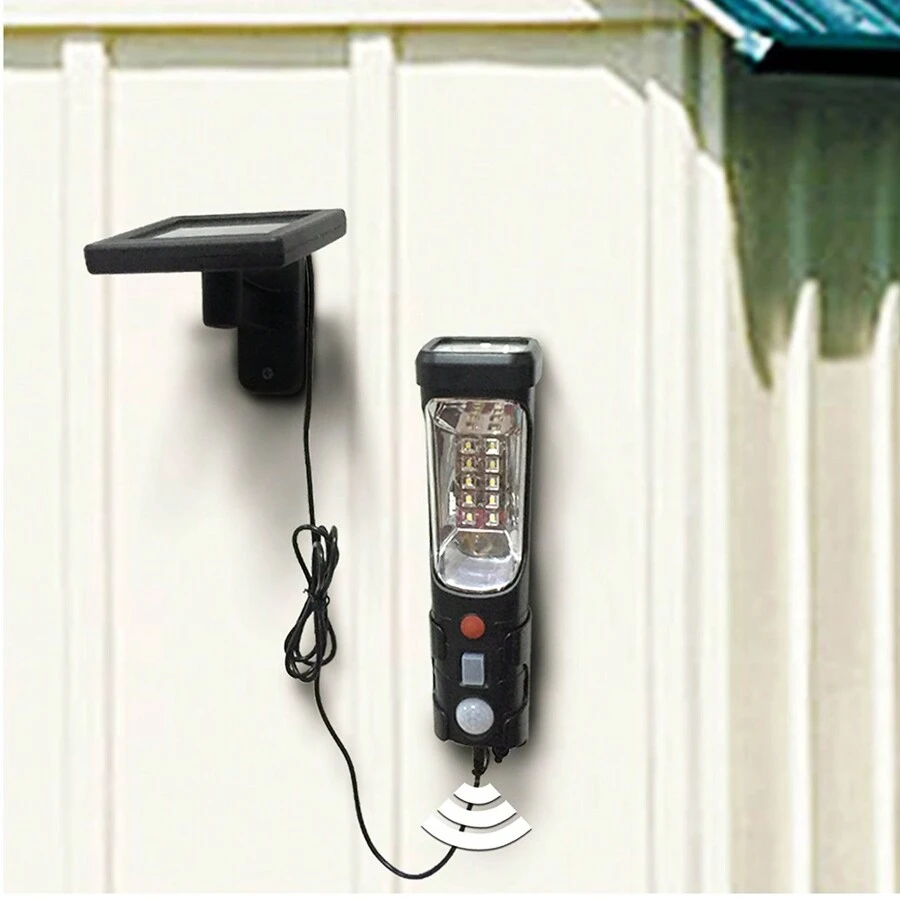 Solar Powered Motion Sensor Wall Mountable LED Dual Rechargeable ...