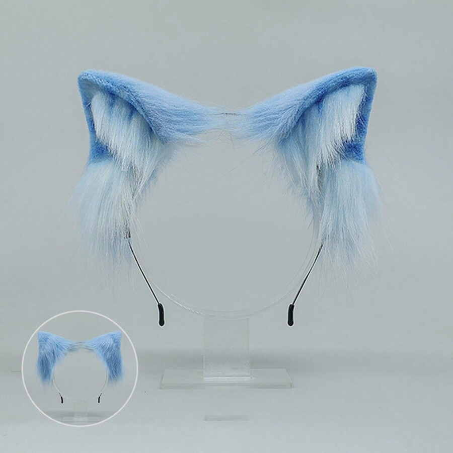 Cat Ears Tail Set Plush Animal Ears Hairbands Furry Fox Ears Headband ...