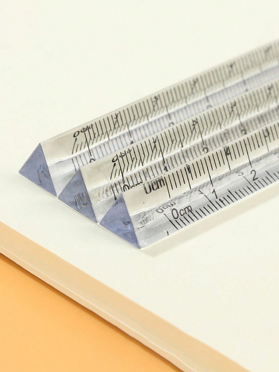 1pc Children's Learning Transparent Triangle Ruler 15cm, Measuring 3D ...