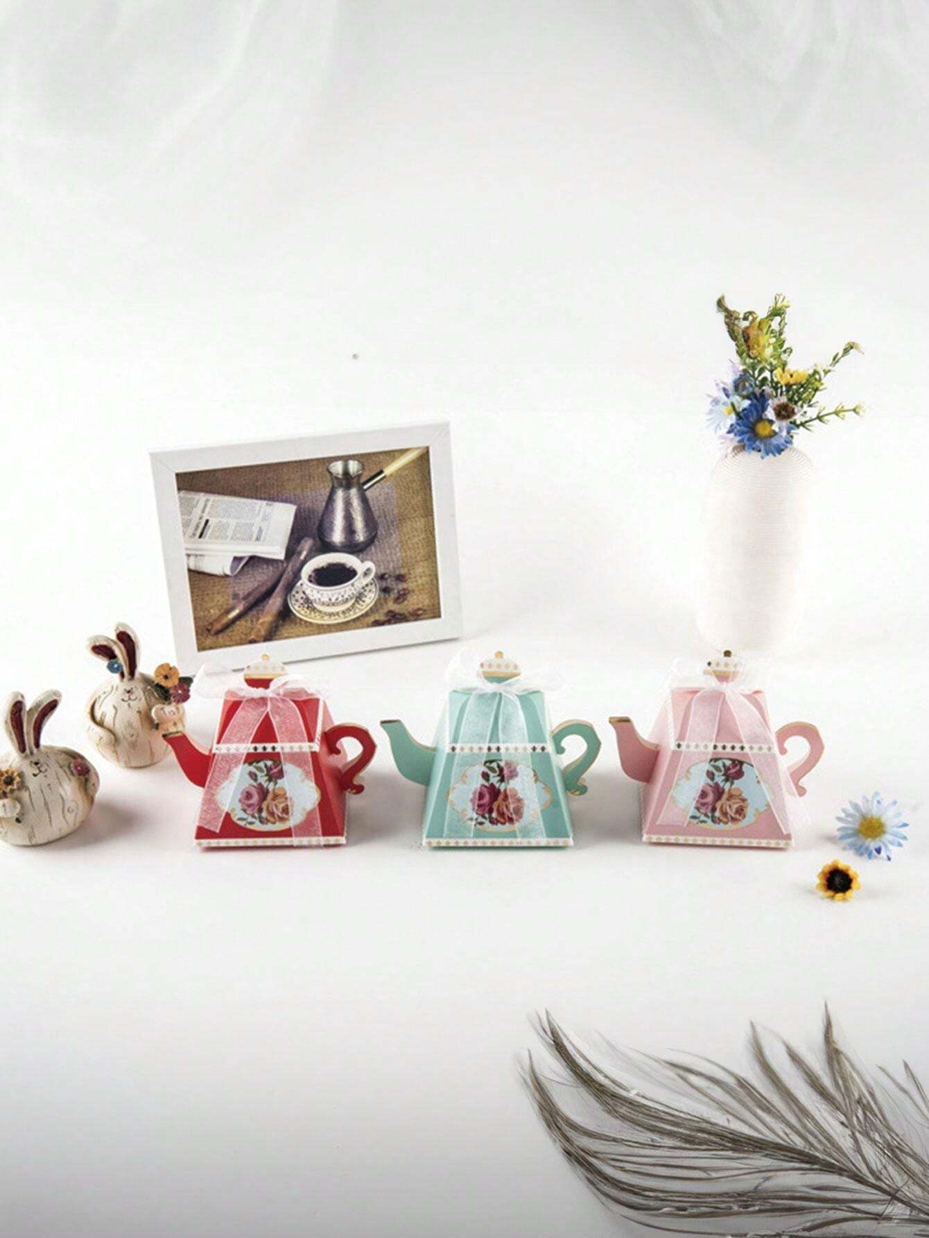 6pcs, Creative Gilded European Royal Tea Pot Candy Box, Retro Sugar Box ...