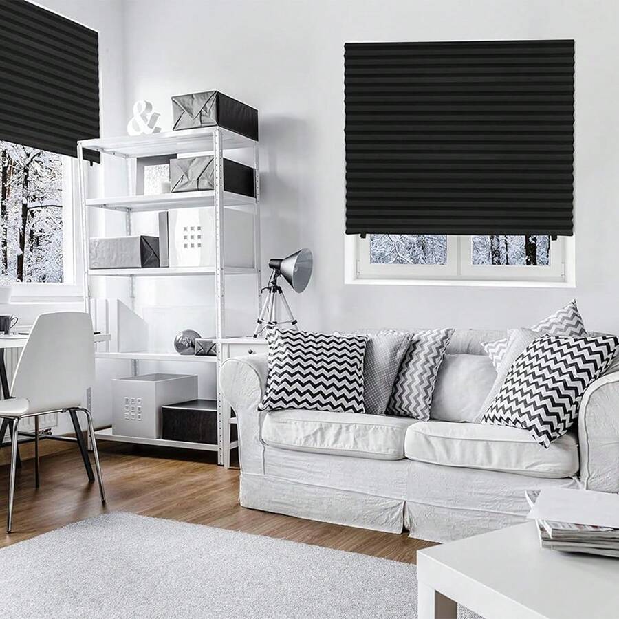 1pc Cordless Filter Blinds Pleated Curtains Pleated Window Paper Blinds ...