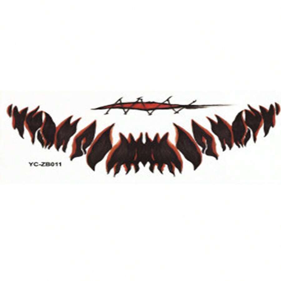 12pcs Halloween Party Horrific Clown Mouth Tattoo Stickers For Men ...