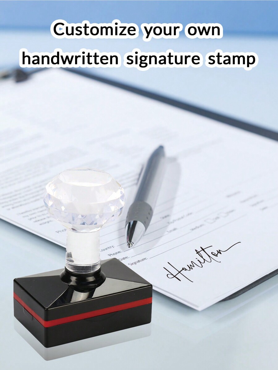 1 pièce Timbre de signature manuscrite personnalisé, reproduisez votre ...