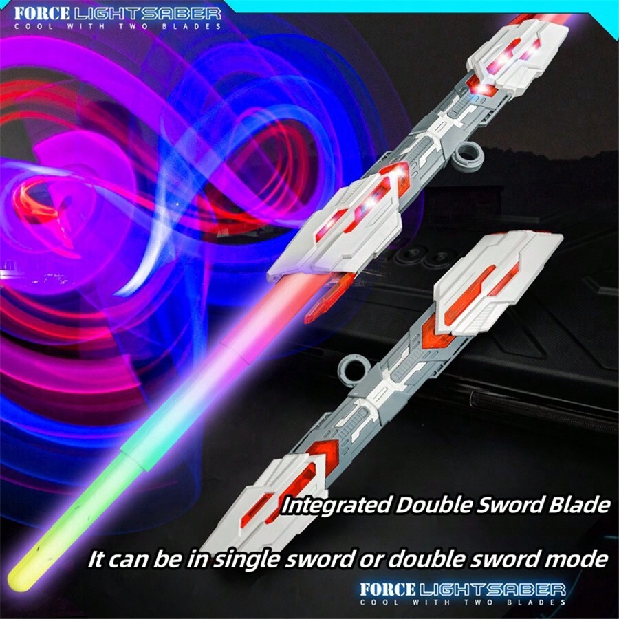 Extendable Rechargeable 16-Color LED Light-Up Dual-Head Rotating ...