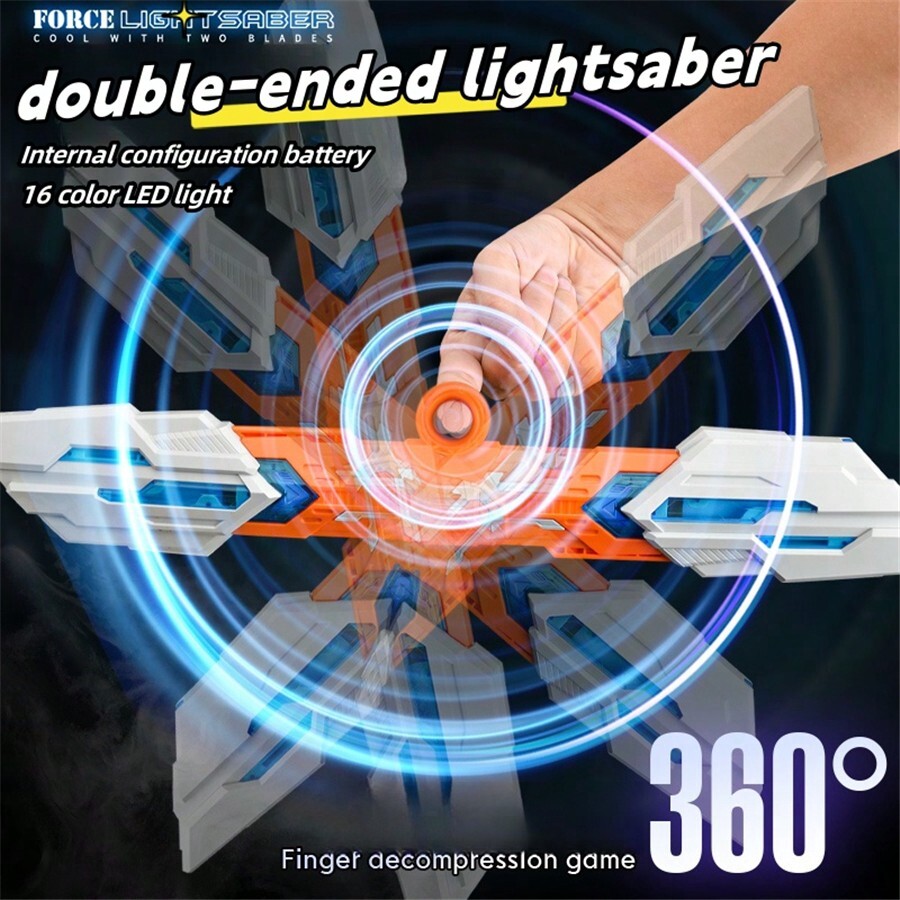 Extendable Rechargeable 16-Color LED Light-Up Dual-Head Rotating ...