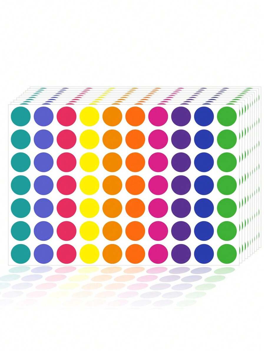 1400 peças Adesivos de Pontos Coloridos Etiquetas Redondas Codificadas ...