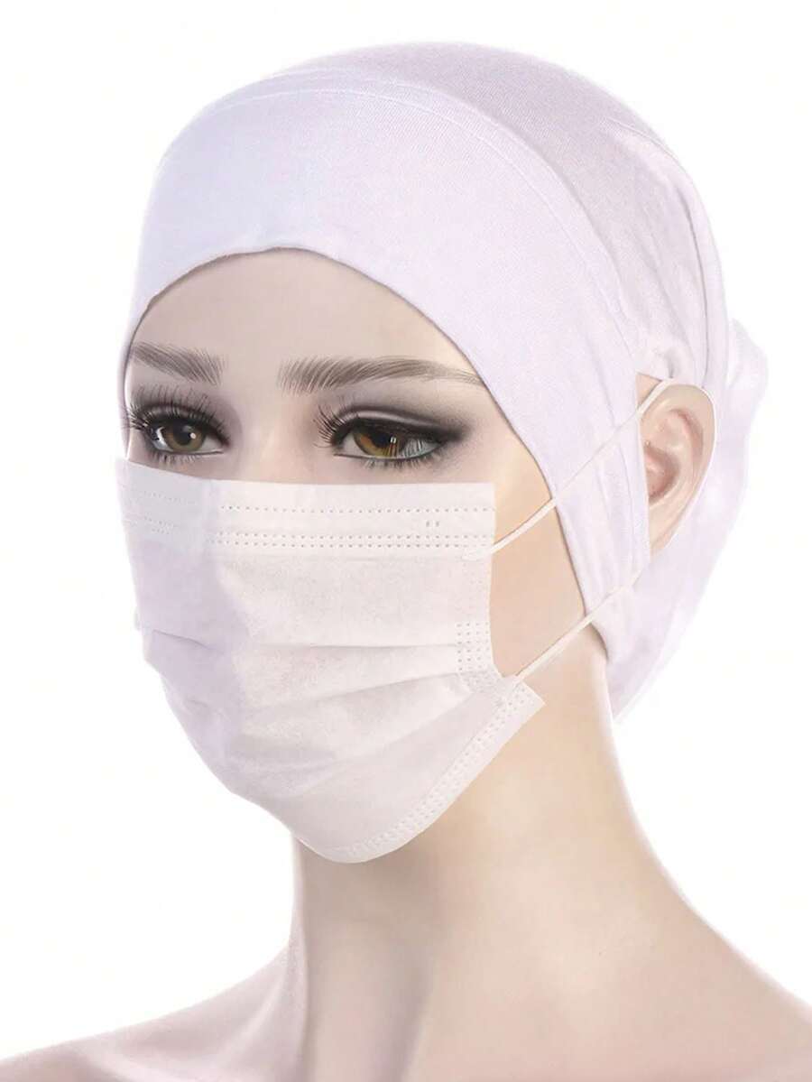 Women's Hijab Islamic Under Scarf Ready Solid Color Undercap With Ear ...