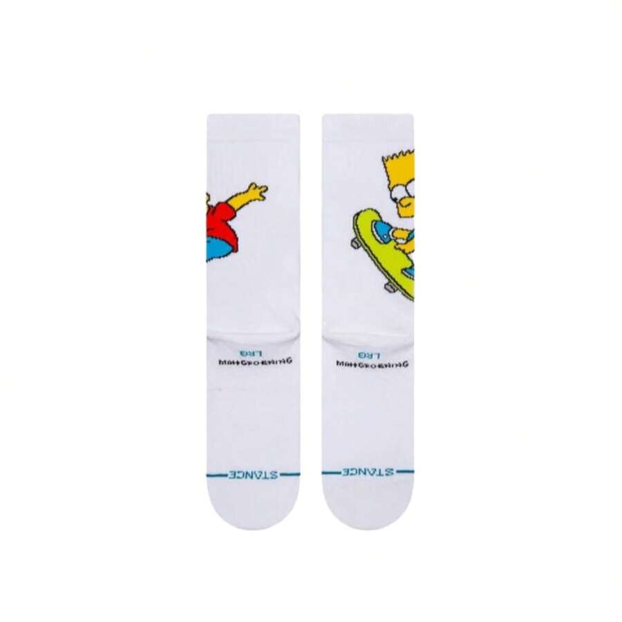 Simpsons Bart Simpson White Crew Socks A556A22BAR-WHT | SHEIN USA
