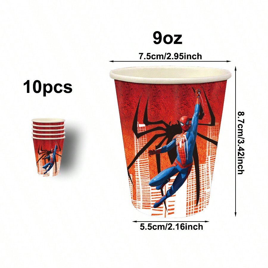 51-Piece Officially Licensed Spider-Man Themed Birthday Party Tableware ...