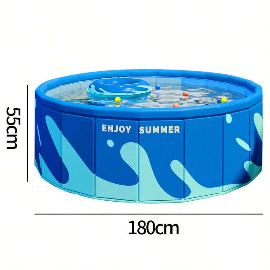 1pc Non-Inflatable Round Thickened Foldable Swimming Pool, Outdoor ...