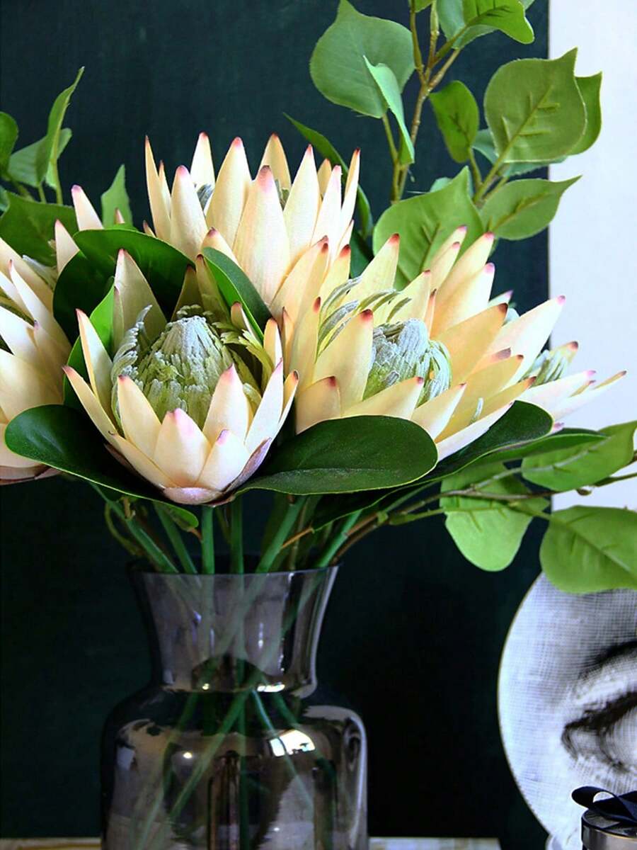 2 Pcs Artificial Flower Flocked Emperor Flowers DIY Flower Arrangement ...