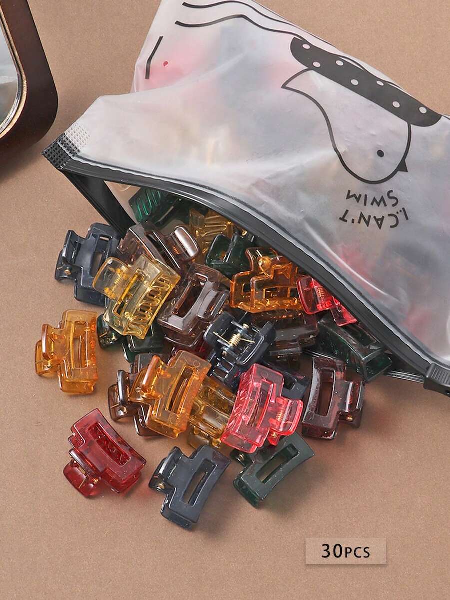 30pcs Medium-Sized Girls' Hair Clips, Cartoon Fashion Hair Clamps Head ...