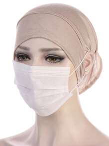 Women's Hijab Islamic Under Scarf Ready Solid Color Undercap With Ear ...