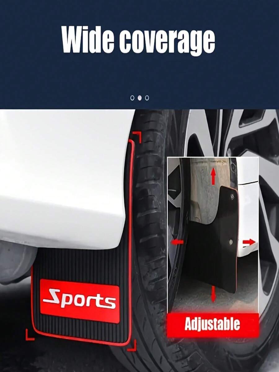 4pcs Universal Rubber Front And Rear Mudguards For Cars, Business, Off ...
