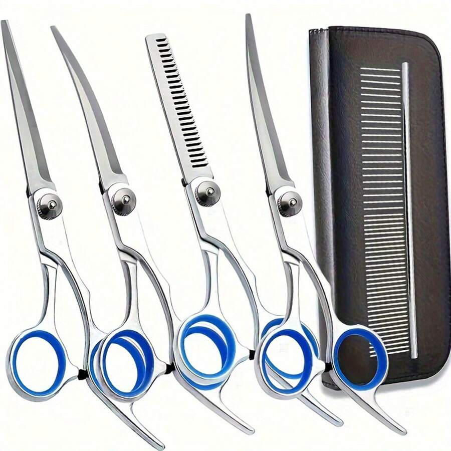 5pcs/Set Stainless Steel Professional Pet Dog Grooming Scissors, Pet ...