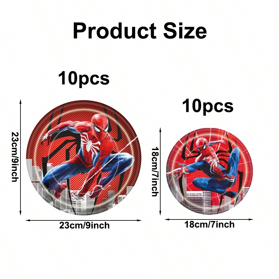 51-Piece Officially Licensed Spider-Man Themed Birthday Party Tableware ...