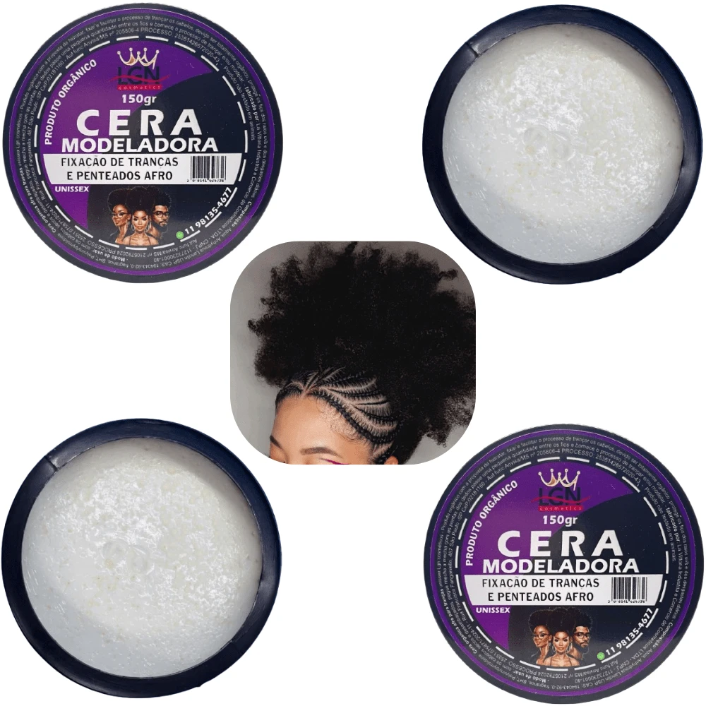 2UN Cera Modeladora para Fixação de Tranças e Cabelos Afro 150g - LGN ...