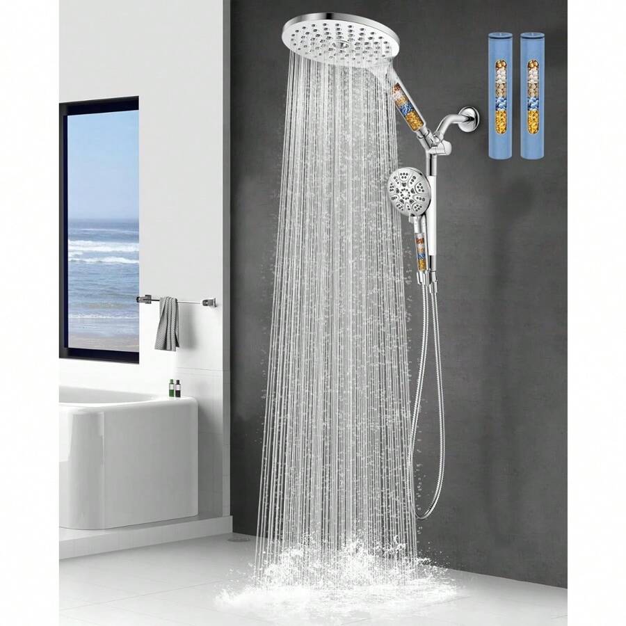 21-Mode Dual Handheld Shower Head Combo, Upgraded 2-In-1 Rain Shower ...