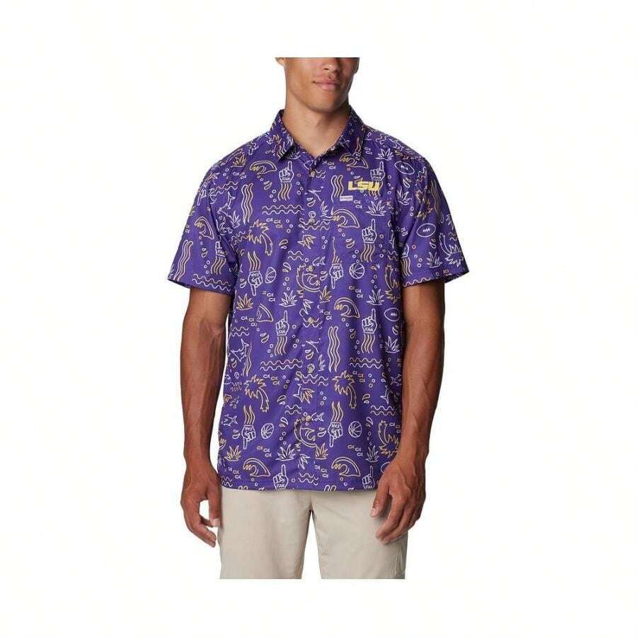 Columbia Men's Purple LSU Tigers Super Slack Tide Omni-Wick Button-Up ...