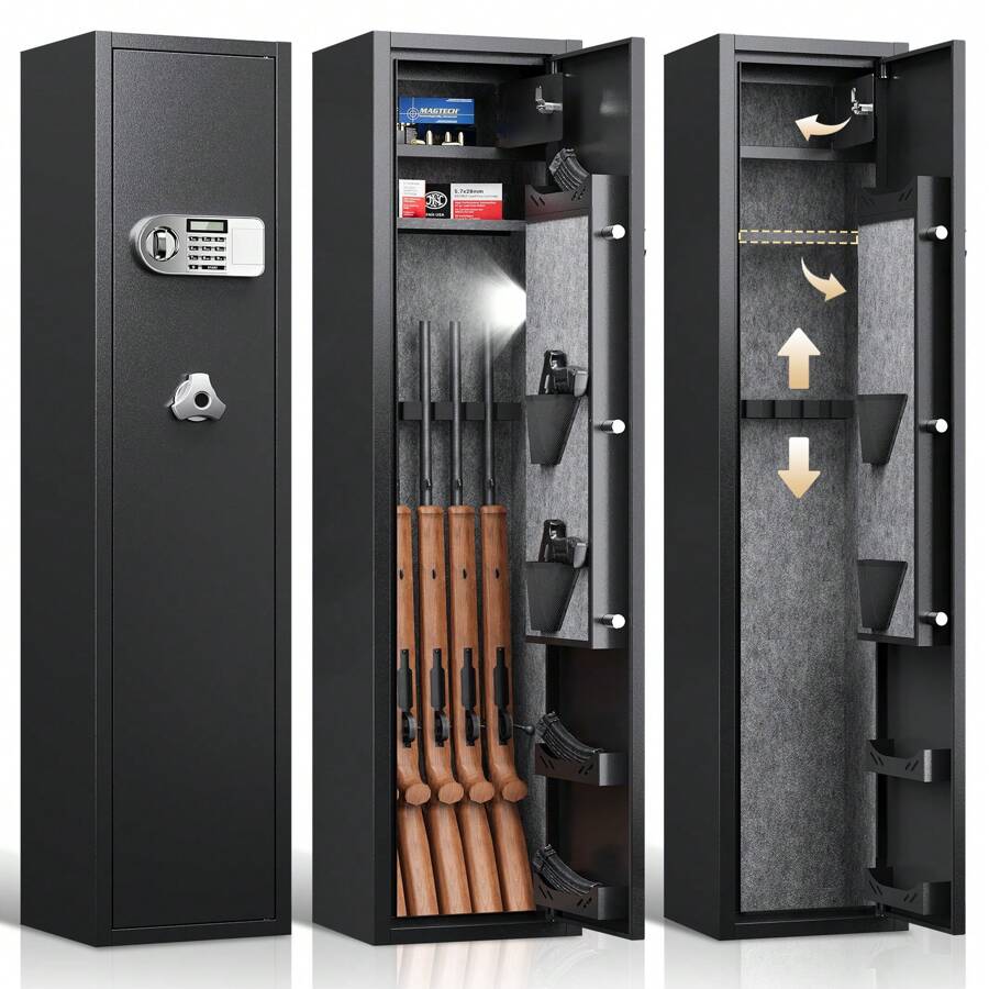 KAER KAER 5 Gun Safe, Gun Cabinet, Gun Safes For Home Rifles And ...