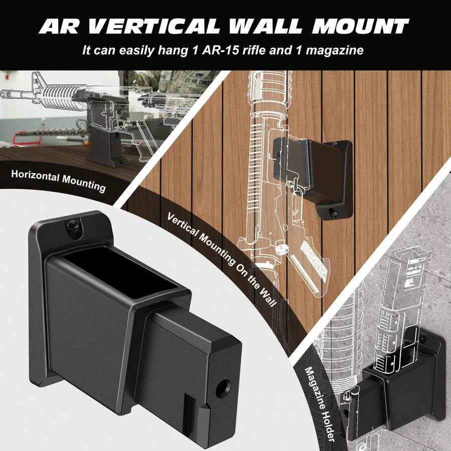 Gun Wall Mount With Mag Holder For 223/5.56 Rifle, Vertical AR Wall ...