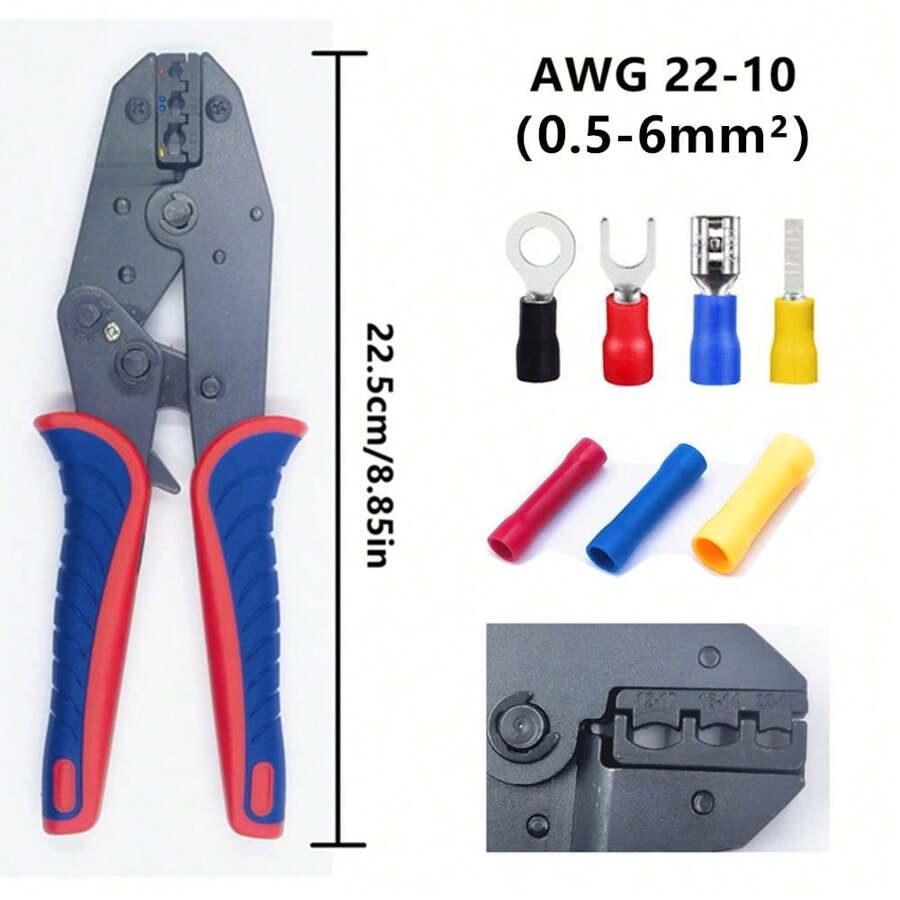 Crimping Tool For Insulated Electrical Connectors - Ratcheting Wire ...