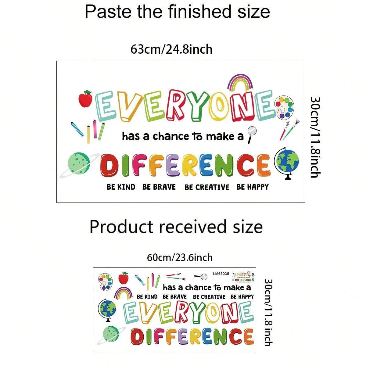 School Classroom Colorful English Motivational Quotes Wall Stickers ...