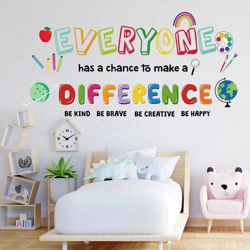School Classroom Colorful English Motivational Quotes Wall Stickers ...