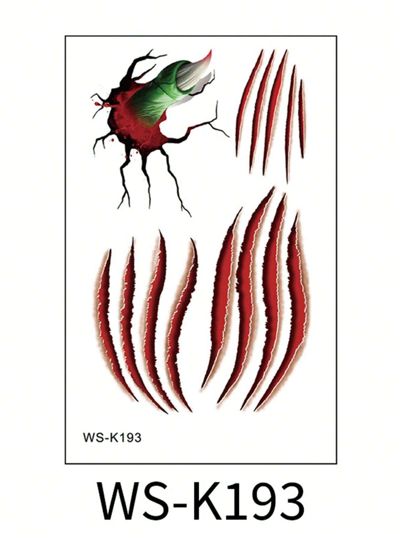 Halloween Temporary Tattoo Sticker Bloody Scar Simulation Waterproof ...