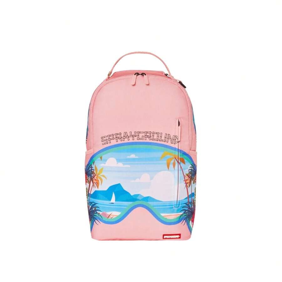 Sprayground Bora Bora Shark Island Villa Backpack Pink 910B5922NSZ Back ...