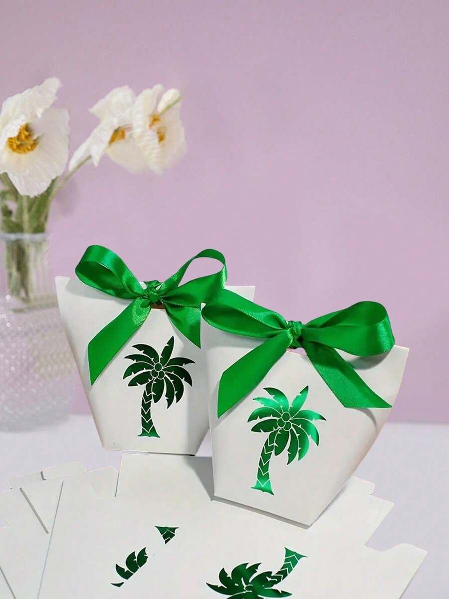 10Piece Elegant Gold Coconut Tree Party Favor Boxes - Perfect For ...