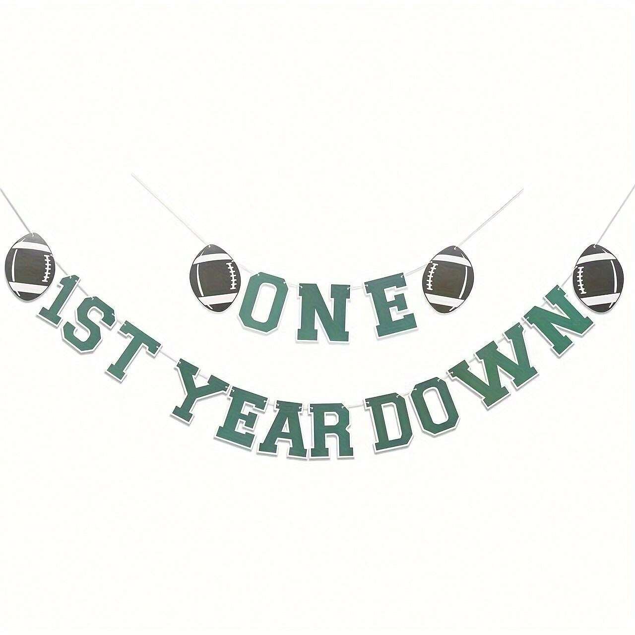 Football Birthday 1st Year Down Banner - Below First Grade, Football ...