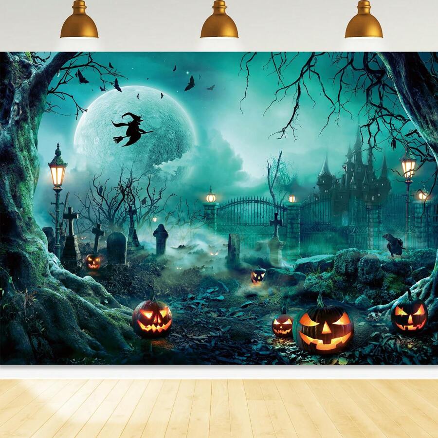 1 Pc Halloween Bloody Backdrop, Horror Bloody Backdrop Scary Zombie ...