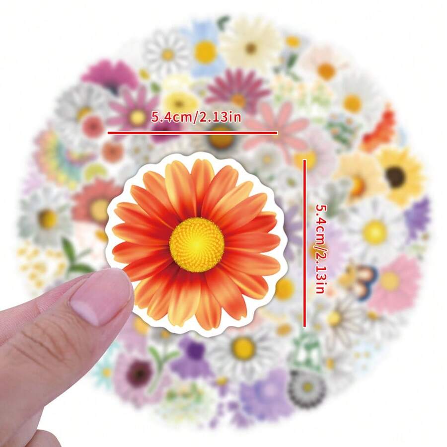 110pcs Daisy Stickers, Cute Cartoon Aesthetic Graffiti Vinyl Waterproof ...